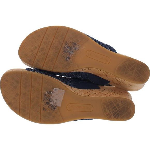 BareTraps | Shoes | Baretraps Womens Navy Cork Slip On Open Toe Wedge ...